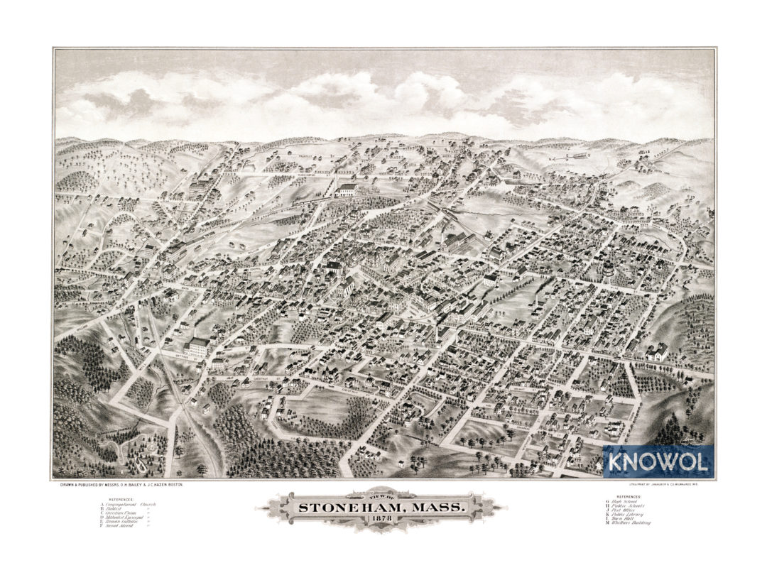 Beautifully detailed map of Stoneham, MA from 1878 - KNOWOL