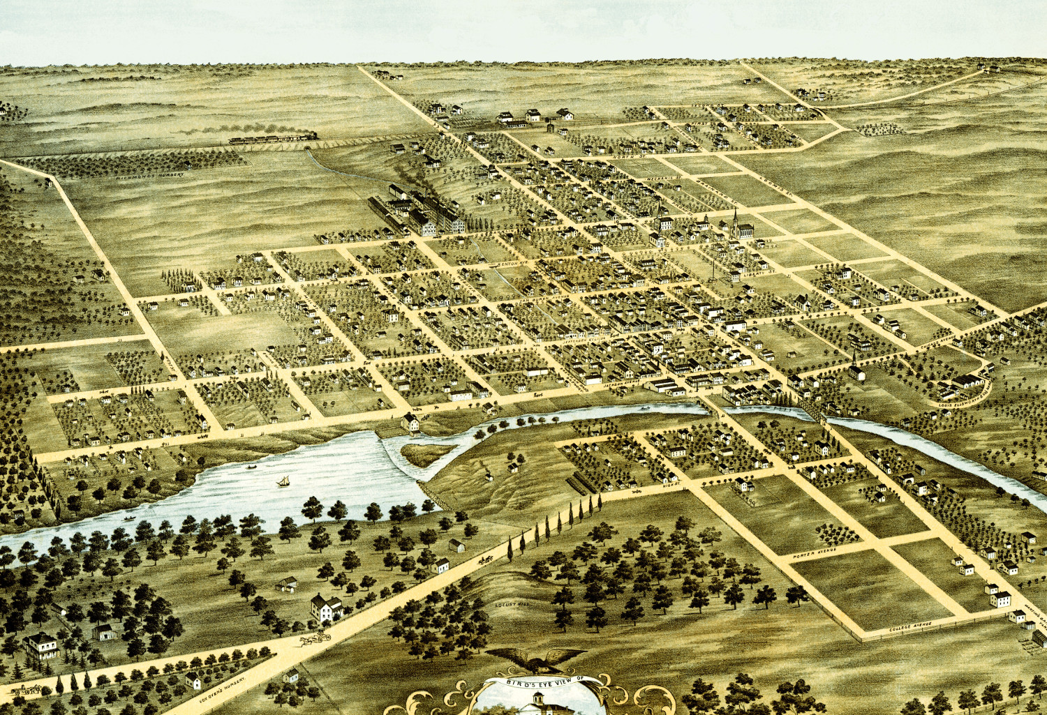 Beautifully restored map of Naperville, IL from 1869 - KNOWOL