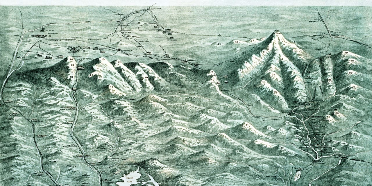 Beautifully detailed map of the White Mountains from 1890 - KNOWOL