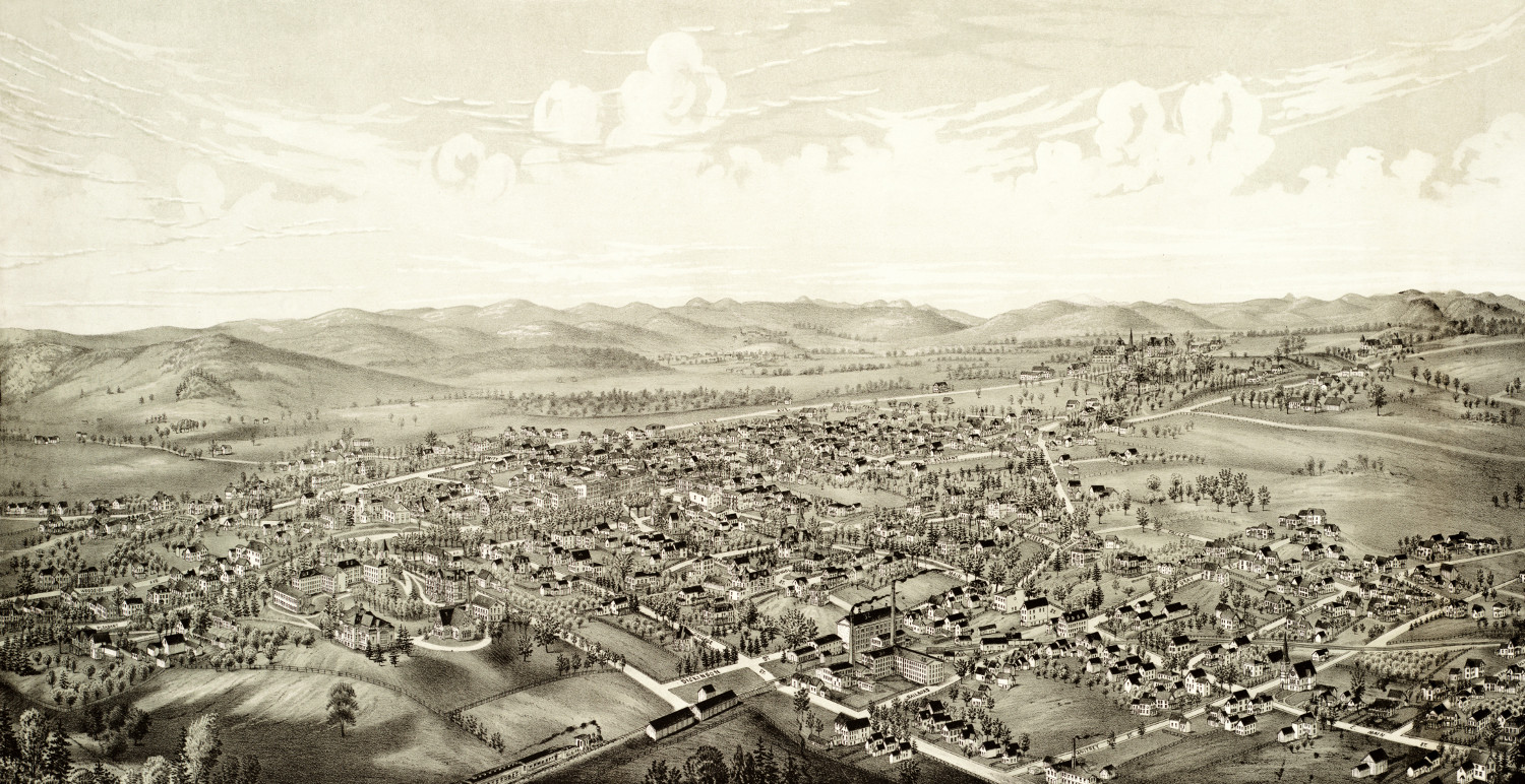 Beautiful old map of Amherst, Massachusetts in 1886 - KNOWOL