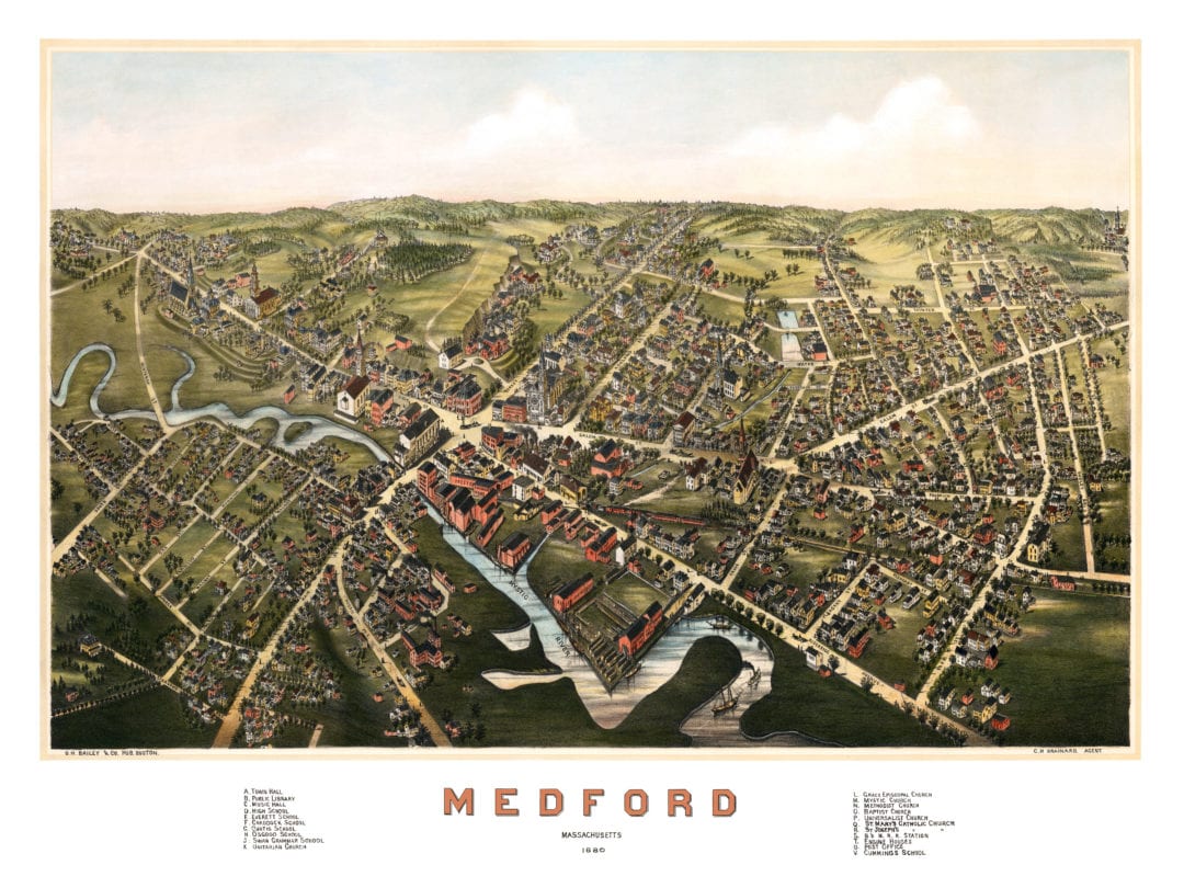 Amazing old map of Medford, Massachusetts from 1880 - KNOWOL