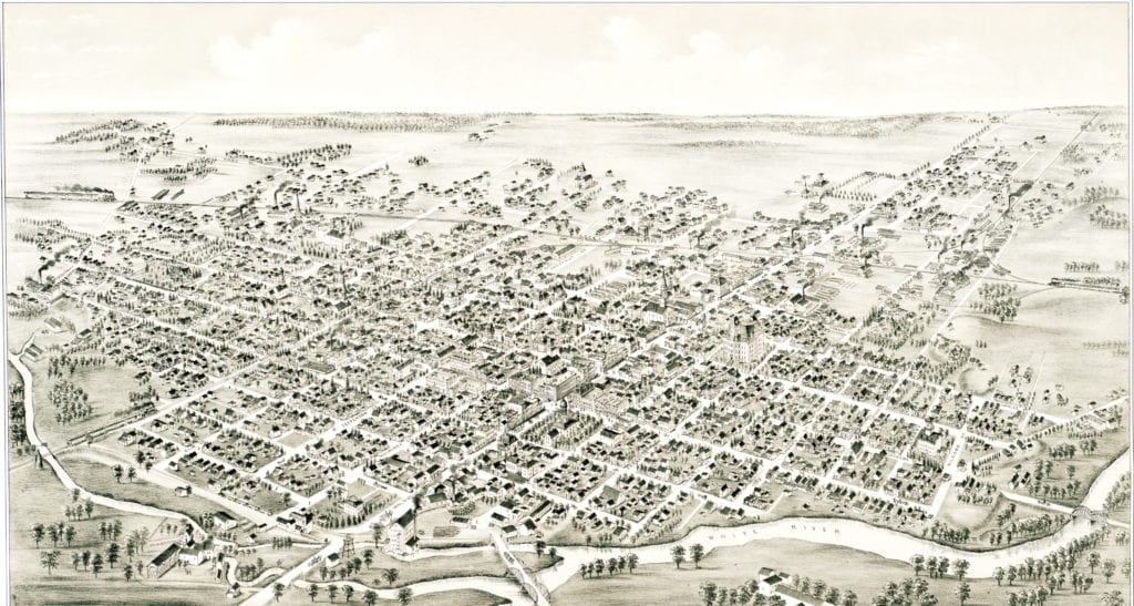 Beautifully detailed map of Muncie, Indiana from 1884 - KNOWOL