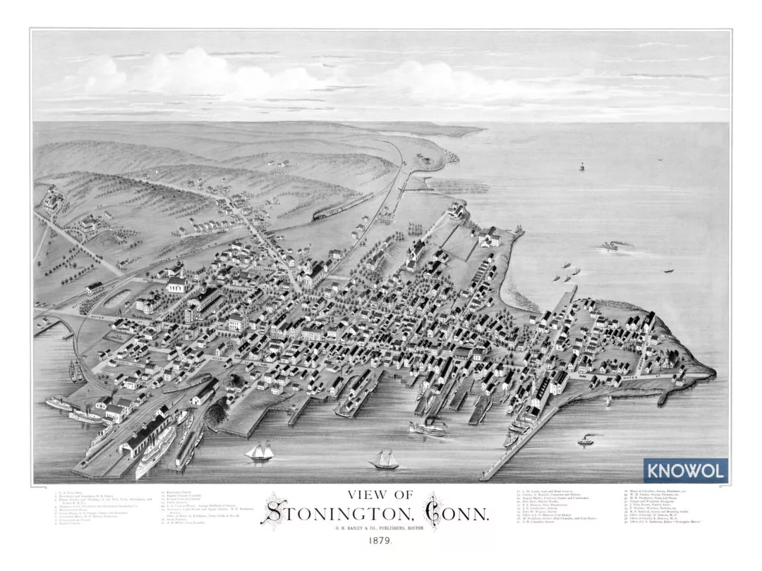 Beautifully restored map of Stonington, Connecticut from 1879 – KNOWOL