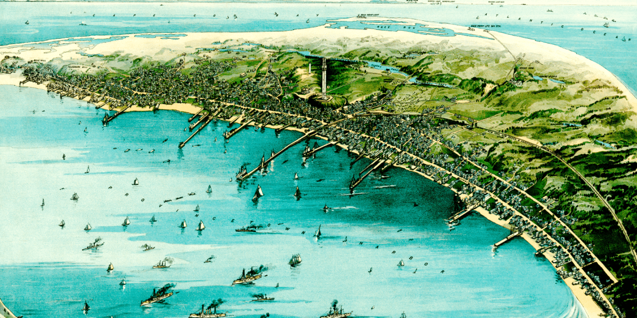 Vintage map of Provincetown, Massachusetts from 1910 - KNOWOL