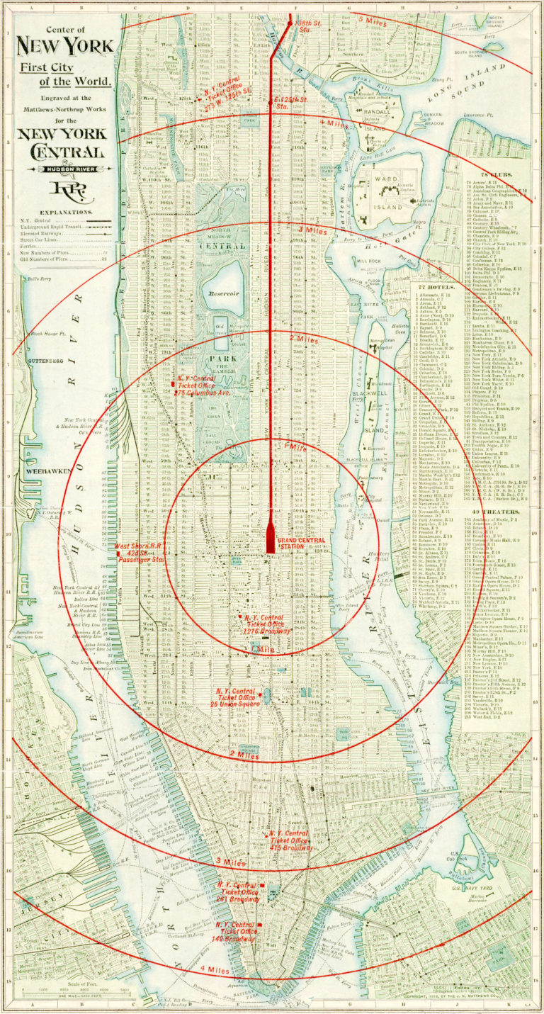 New York City, a map of “the center of the world” in 1902 - KNOWOL