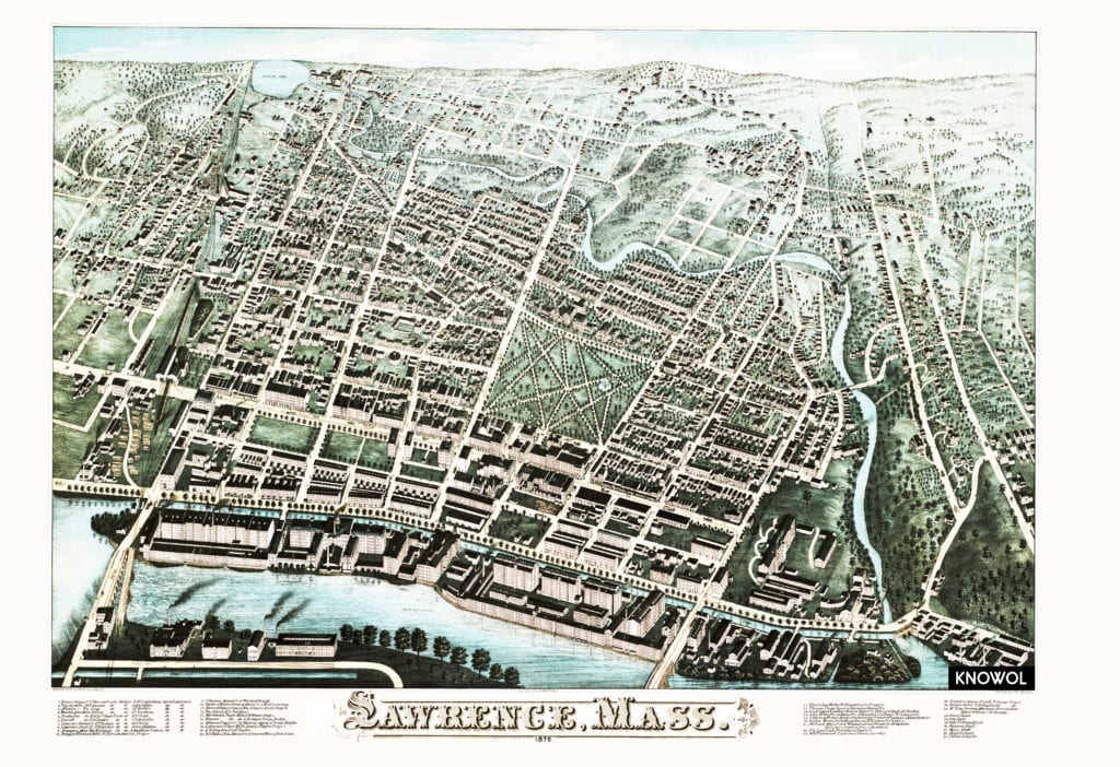 Beautifully detailed map of Lawrence, MA from 1876 - KNOWOL