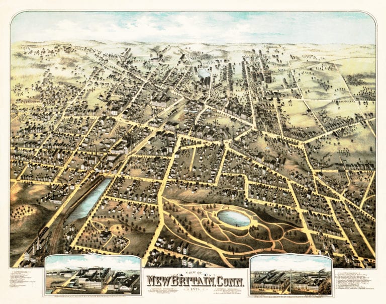 Amazing old map of New Britain, Connecticut from 1875 – KNOWOL