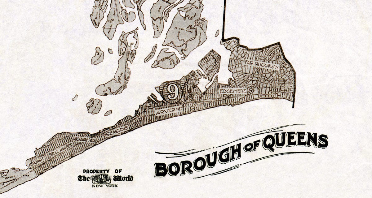 Queens, New York neighborhood guide map from 1918 - KNOWOL