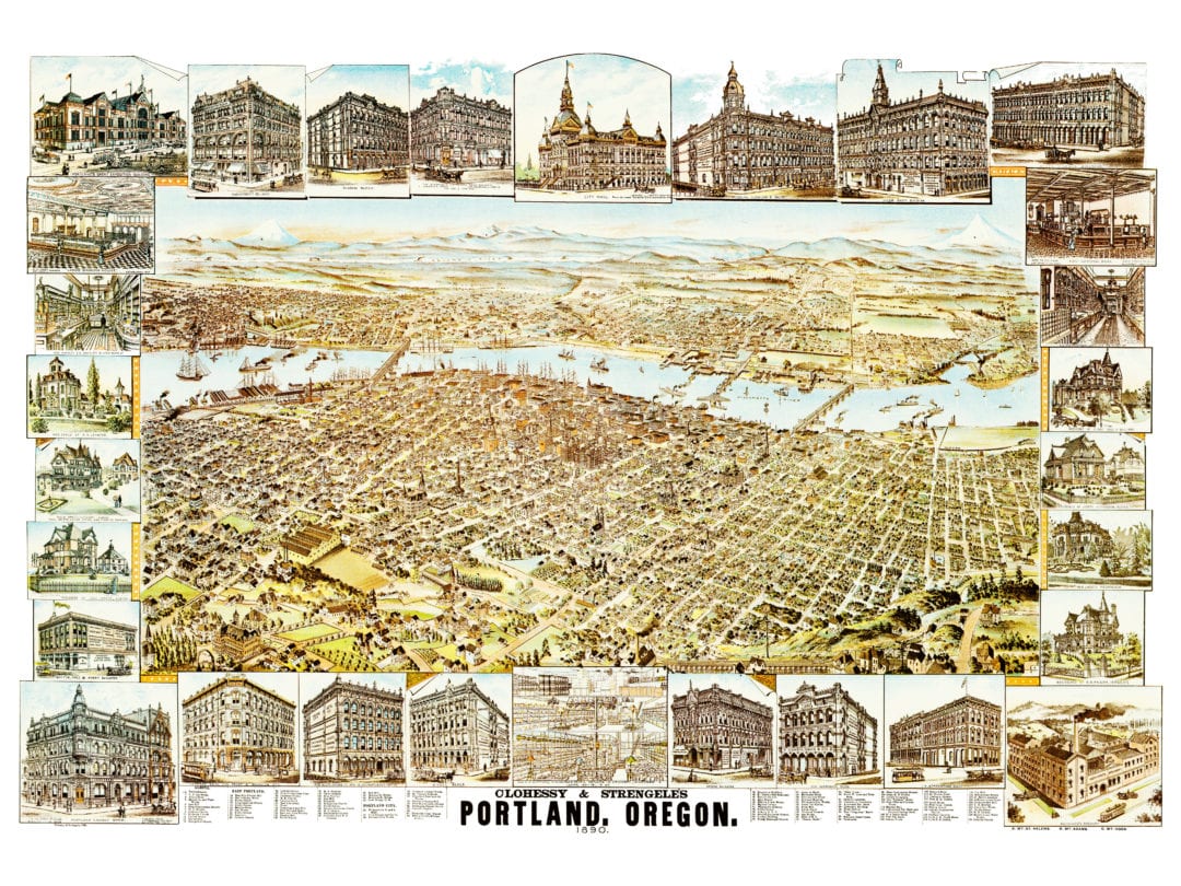 Amazing old map of Portland, Oregon from 1890 - KNOWOL