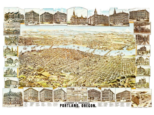 Amazing old map of Portland, Oregon from 1890 - KNOWOL