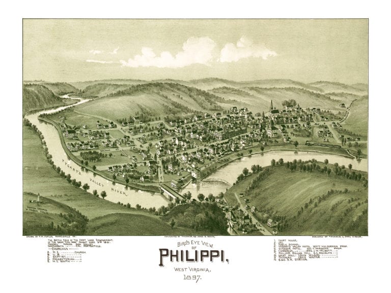 Historic old map of Philippi, West Virginia in 1897 - KNOWOL