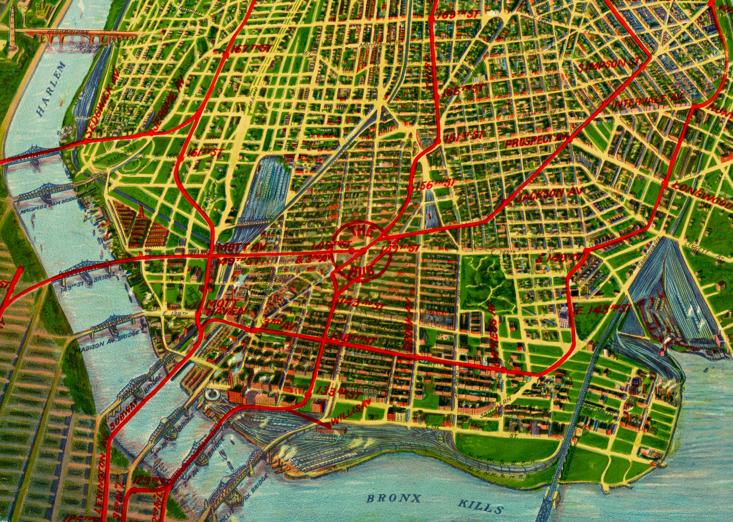 Beautifully restored map of the Bronx from 1921 - KNOWOL