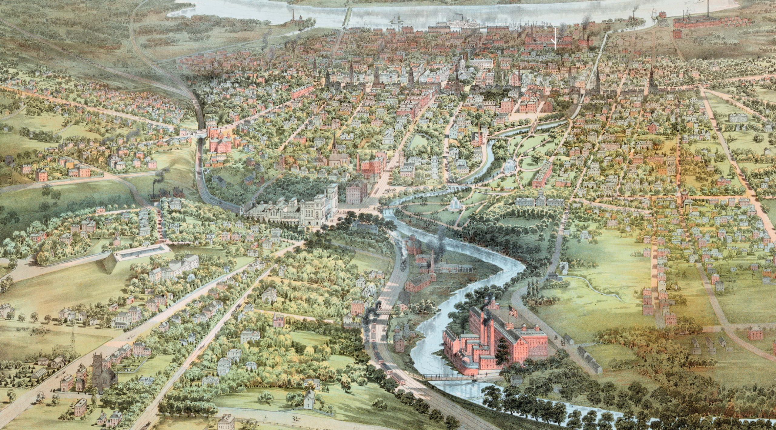Beautifully detailed map of Hartford, Connecticut from 1864 - KNOWOL