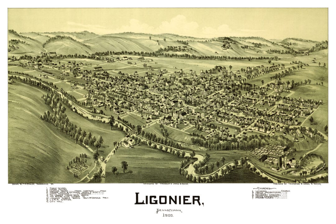 Old map reveals bird’s eye view of Ligonier, Pennsylvania in 1900 - KNOWOL