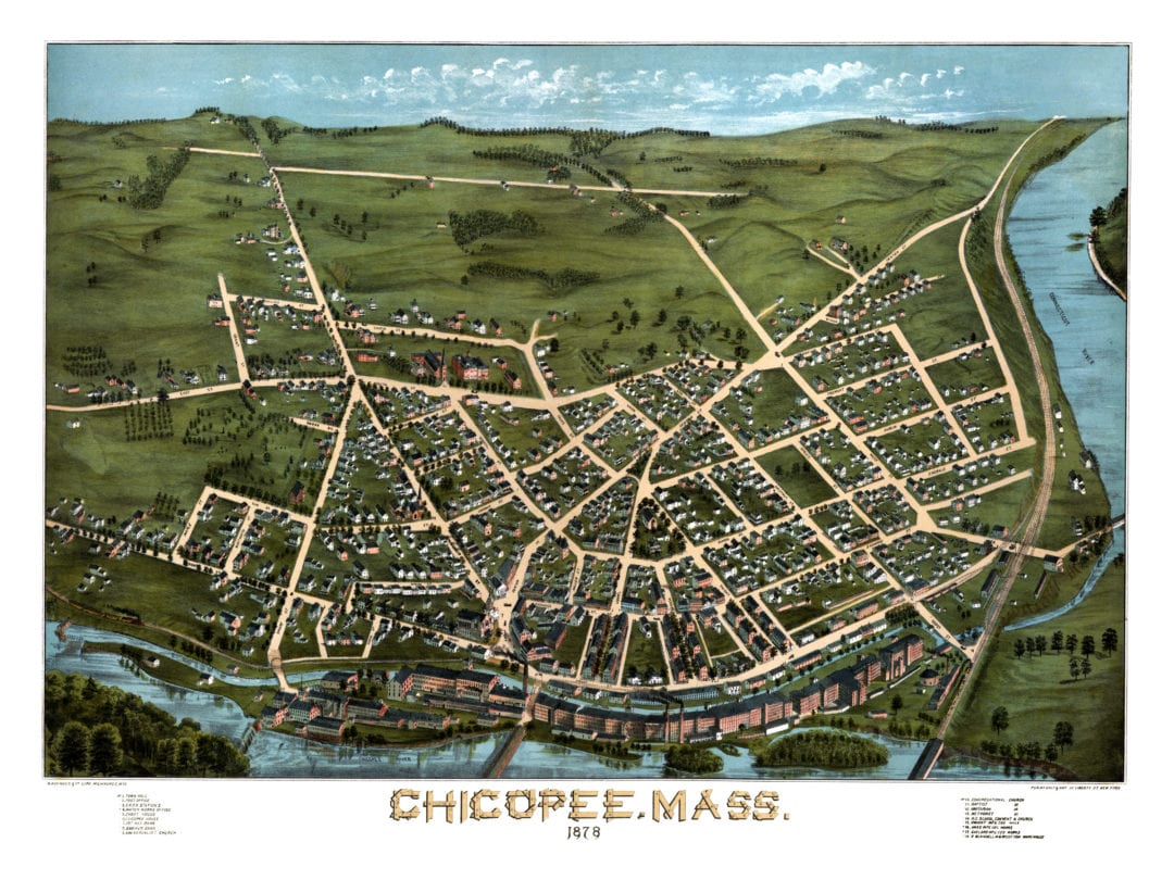 Beautifully detailed map of Chicopee, Massachusetts in 1878 - KNOWOL