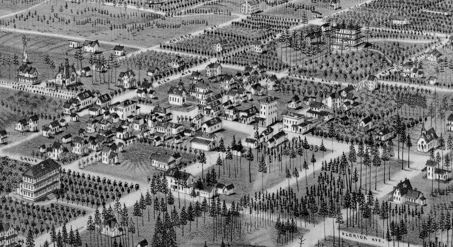 Beautifully restored map of DeLand, Florida from 1884 - KNOWOL