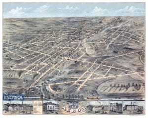 Beautifully restored map of Akron, Ohio from 1870 - KNOWOL
