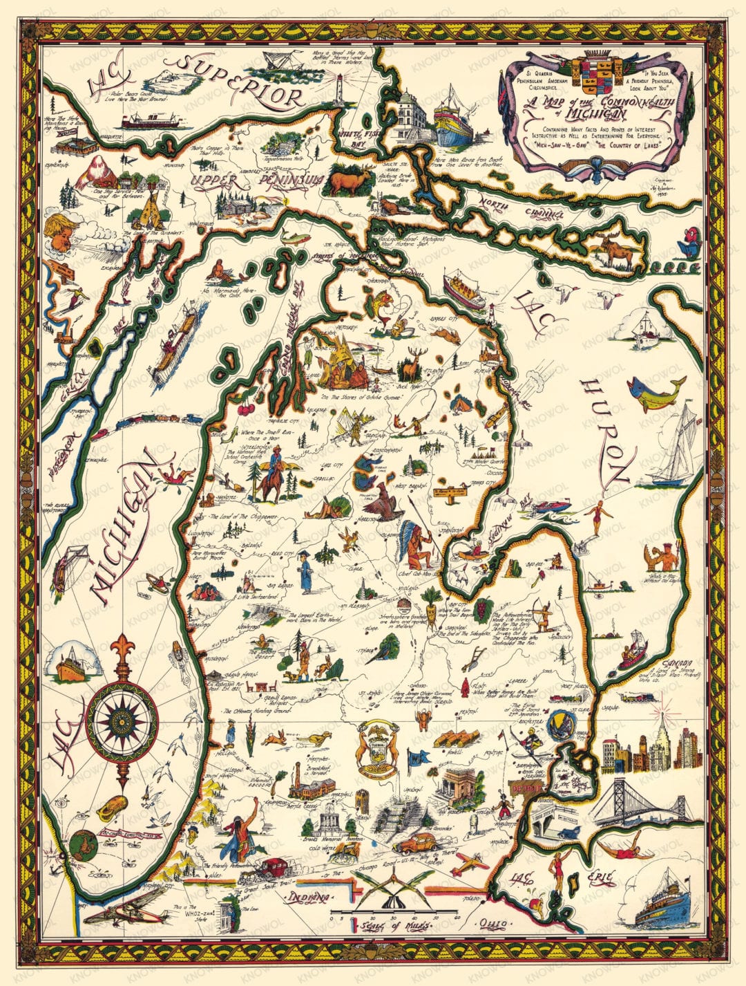 Map of Historic Michigan, a one page history dedicated to the Old ...